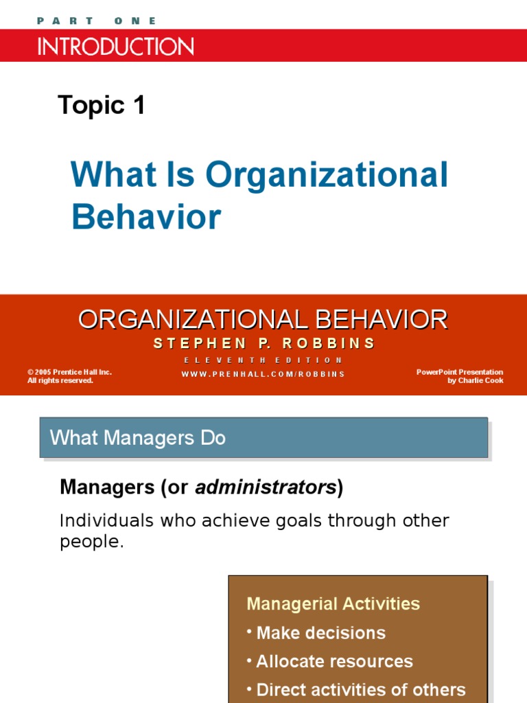 Topic 1: What Is Organizational Behavior | PDF | Organizational ...