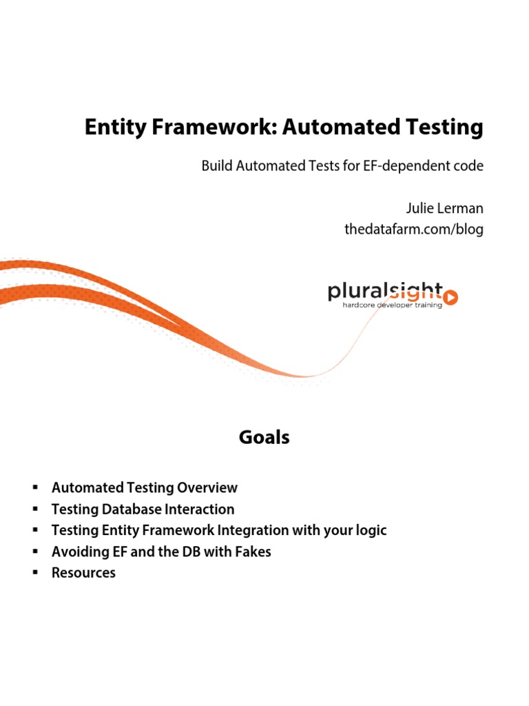4 Efarchitecture M4 Testing Slides Pdf Unit Testing Entity Framework