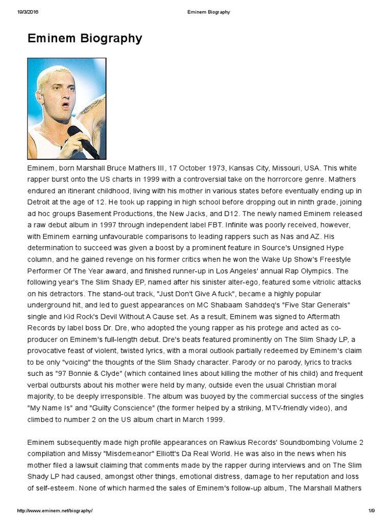 Eminem Biography | Hip Hop Music | Hip Hop