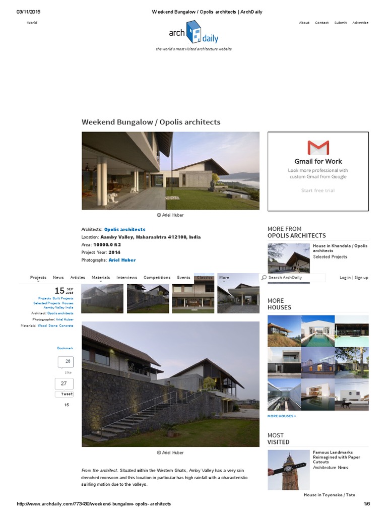 Weekend Bungalow - Opolis Architects - ArchDaily | PDF | Home & Garden | Art