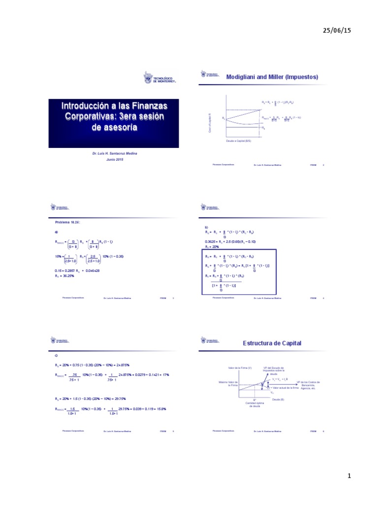 Modigliani and MIller - Estructura de Capital | PDF