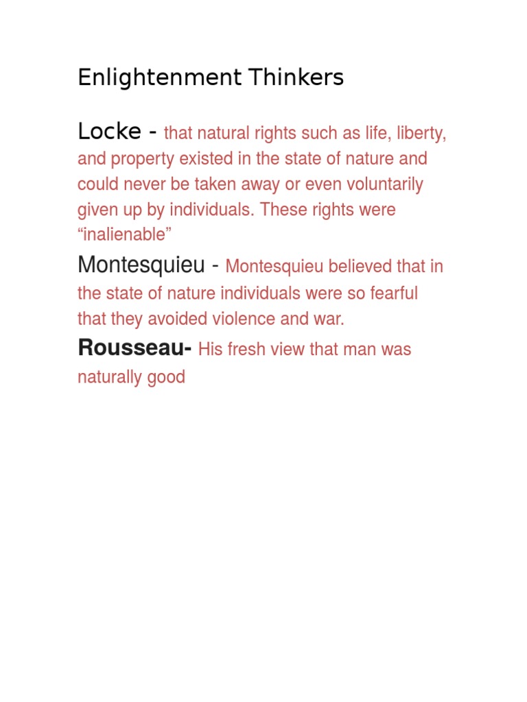Enlightenment Thinkers | PDF