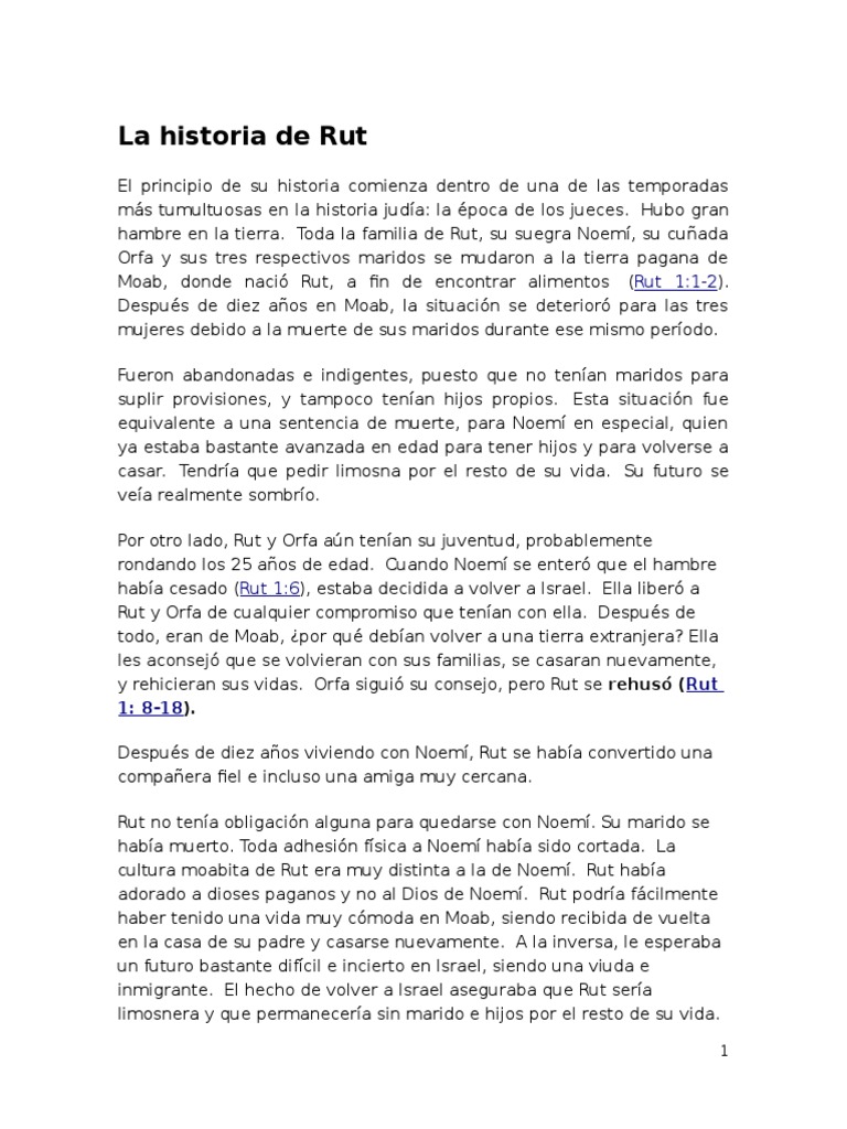 Rut Resumen | PDF | Libro de rut | Noemí (figura bíblica)
