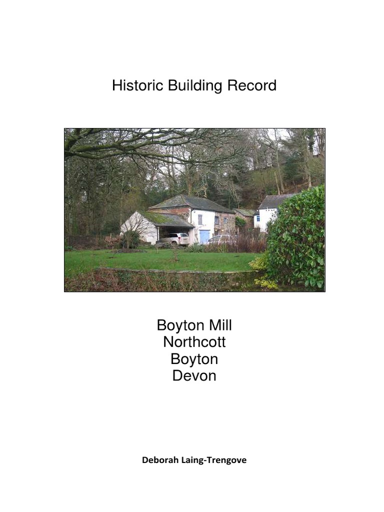 Historic Buildings Report Boyton Mill 2016 | PDF | Masonry | Ordnance ...