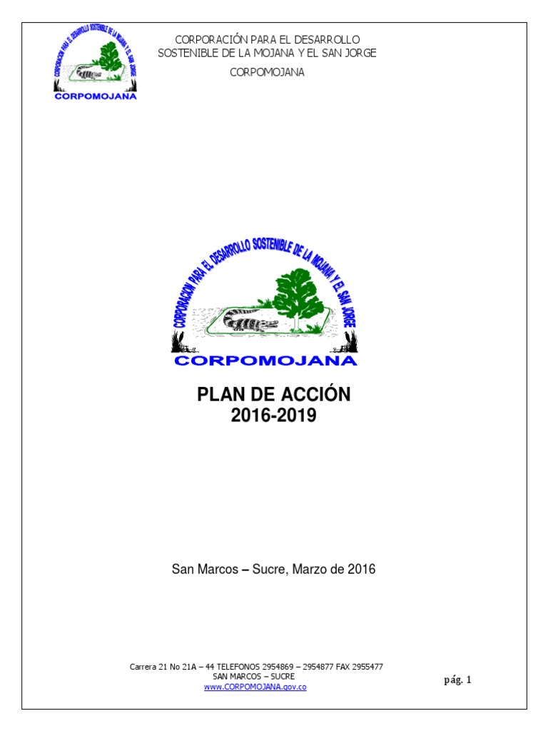 Documento Proyecto Plan de Acción Corpomojana 2016-2019 | PDF ...