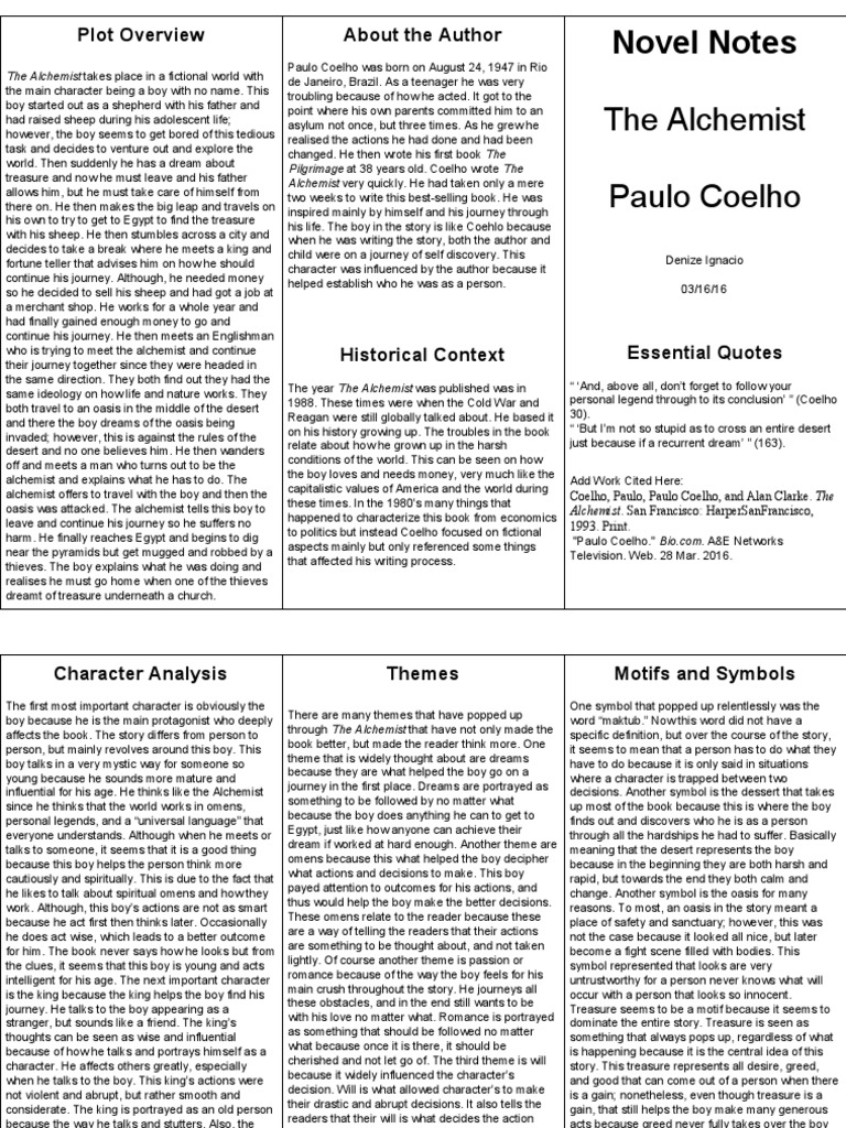 The Alchemist: Plot and Themes Analysis | PDF