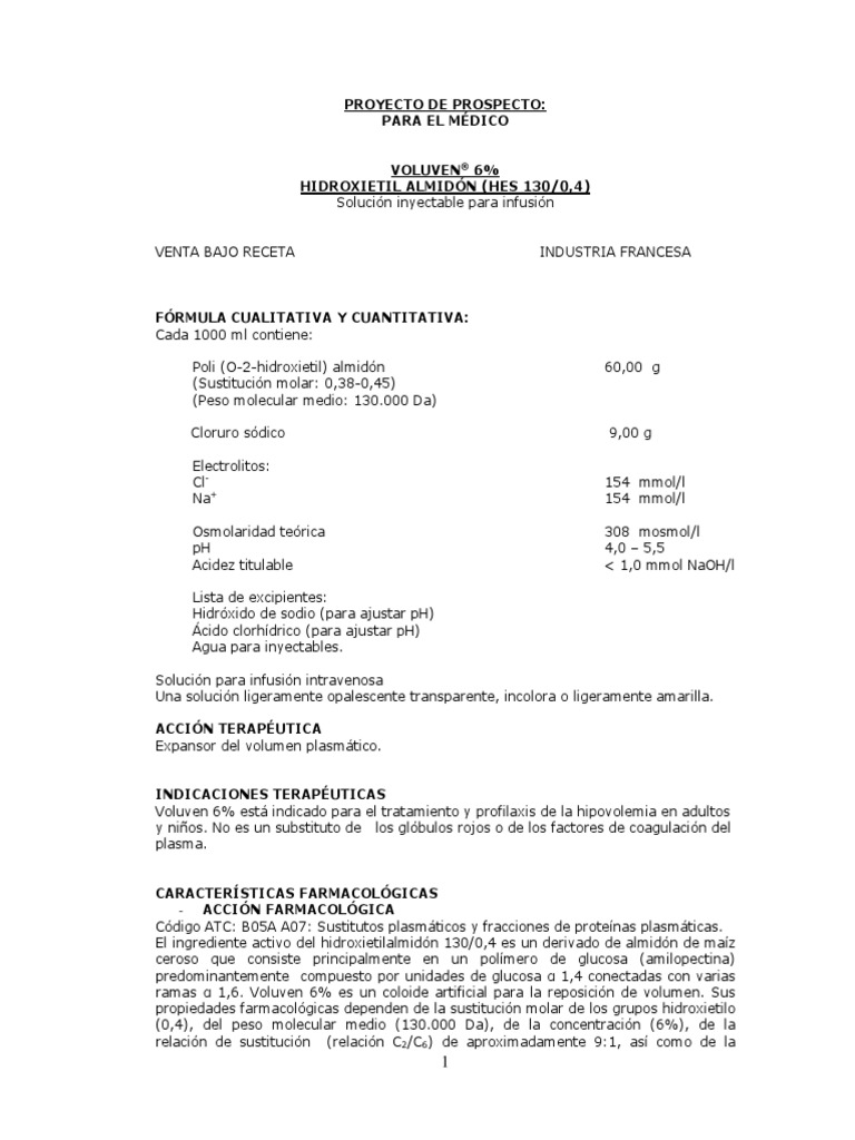 Voluven 6 PDF | PDF | Parto | Farmacocinética