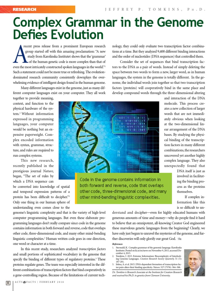 Complex Grammar in The Genome | PDF | Genome | Dna