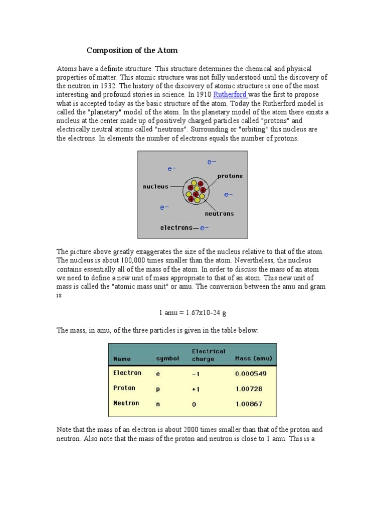 Understanding Atomic Composition | PDF | Atoms | Atomic Nucleus