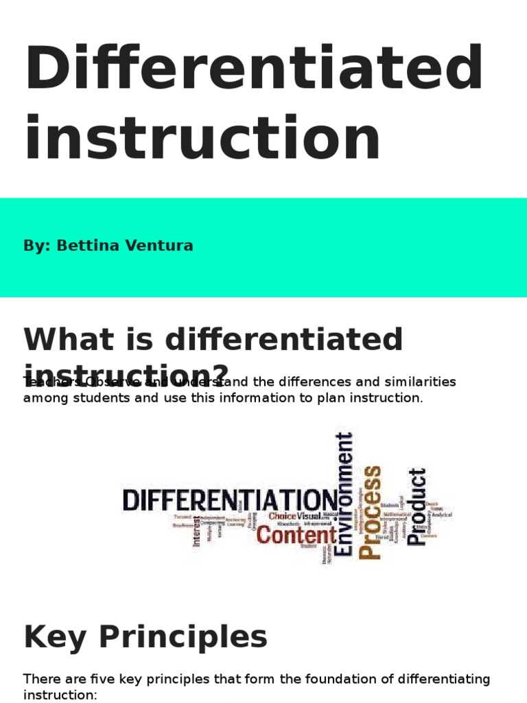 Key Principles of Differentiated Instruction | PDF