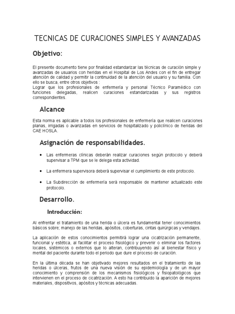 Tecnicas de Curaciones Simples y Avanzadas | PDF | Herida | Quemar