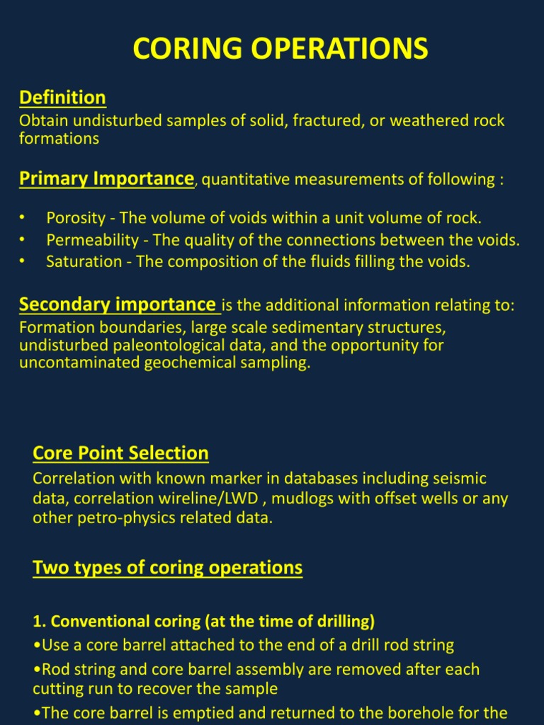 1. Coring Operation | Oil Well | Geotechnical Engineering