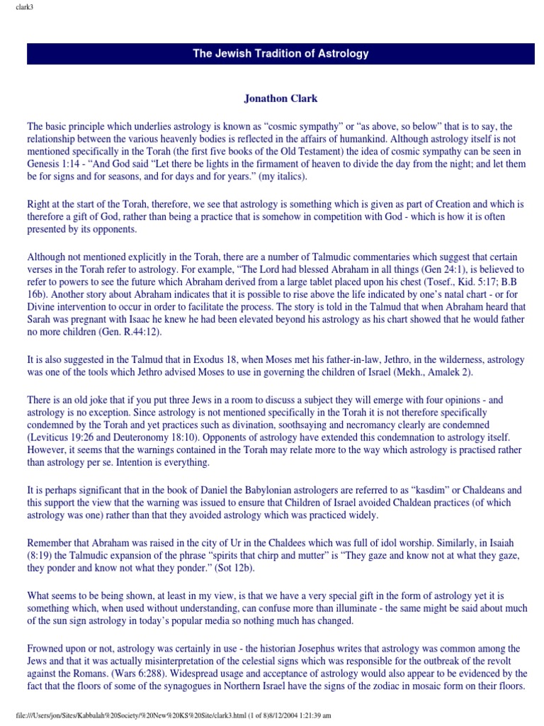 The Jewish Tradition of Astrology | PDF | Kabbalah | Torah