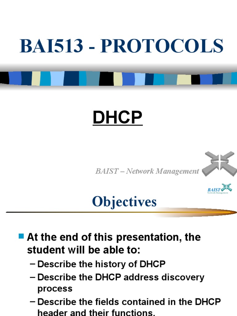 DHCP Presentation | PDF | Ip Address | Networking Standards