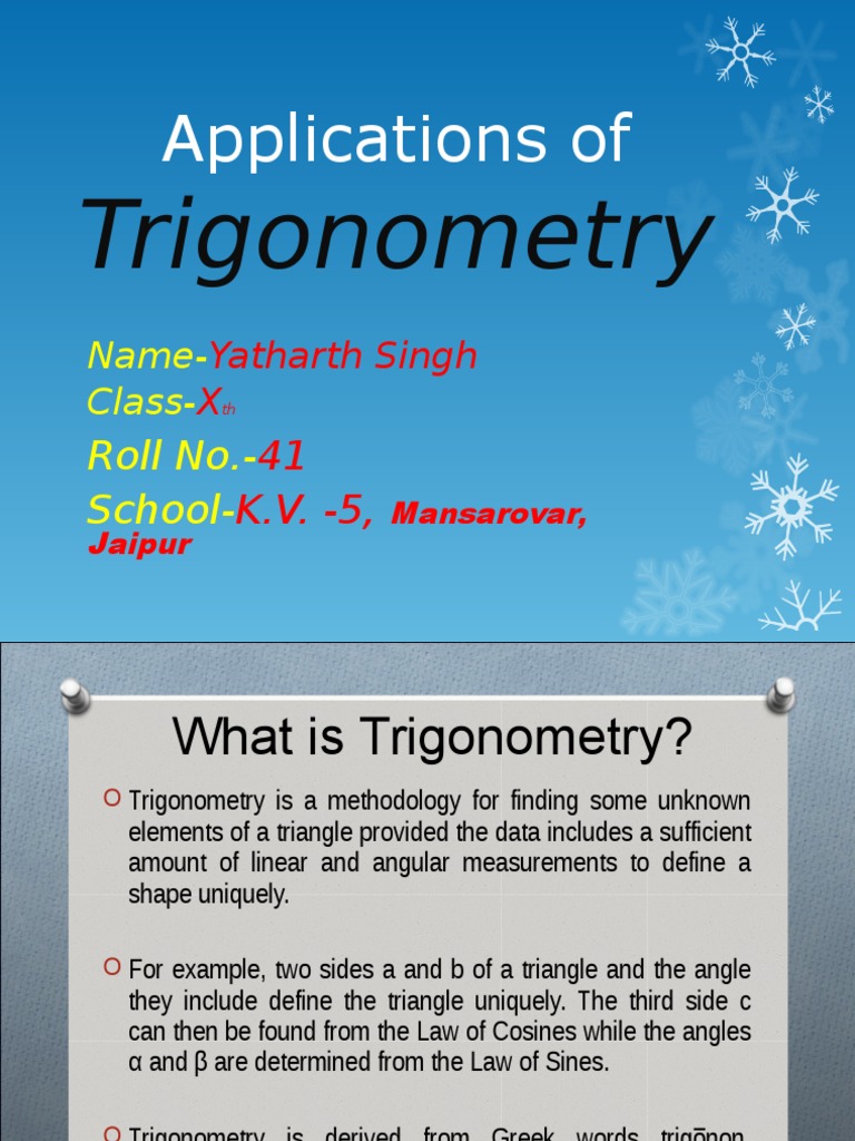 Applications of Trigonometry in Class 10 | PDF | Trigonometric ...