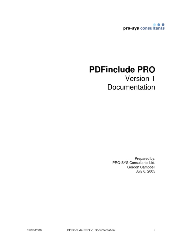 PDFInclude PRO Documentation | PDF | Portable Document Format | File Format