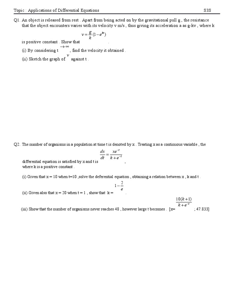 Application Of Differential Practise Download Free Pdf Electrical