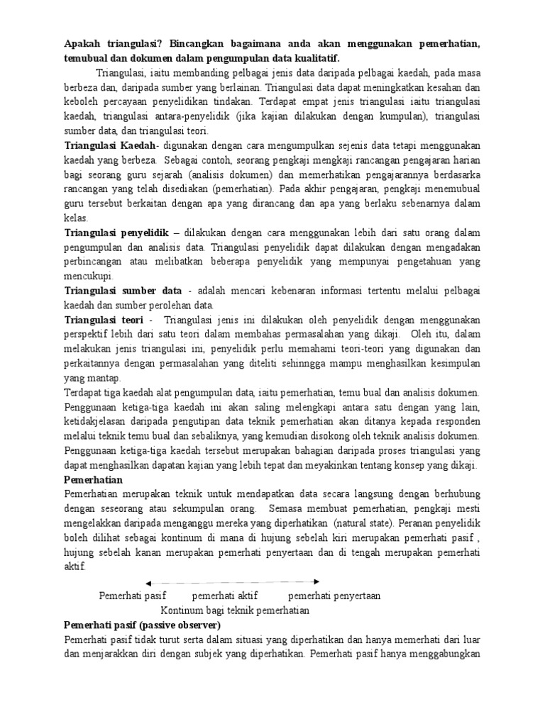 Kaedah dan Jenis Triangulasi Data | PDF | Pengembangan Diri | Sains ...