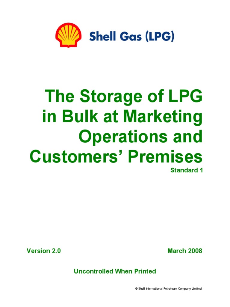SGLPG Technical Standard One Storage of LPG in Bulk (HSE-03-10) | PDF ...