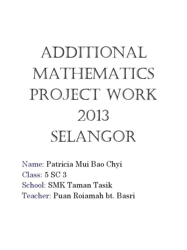 Add Math Project Work 2013 | PDF | Logarithm | Pitch (Music)