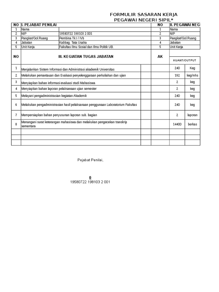 Contoh SKP Fungsional Umum | PDF