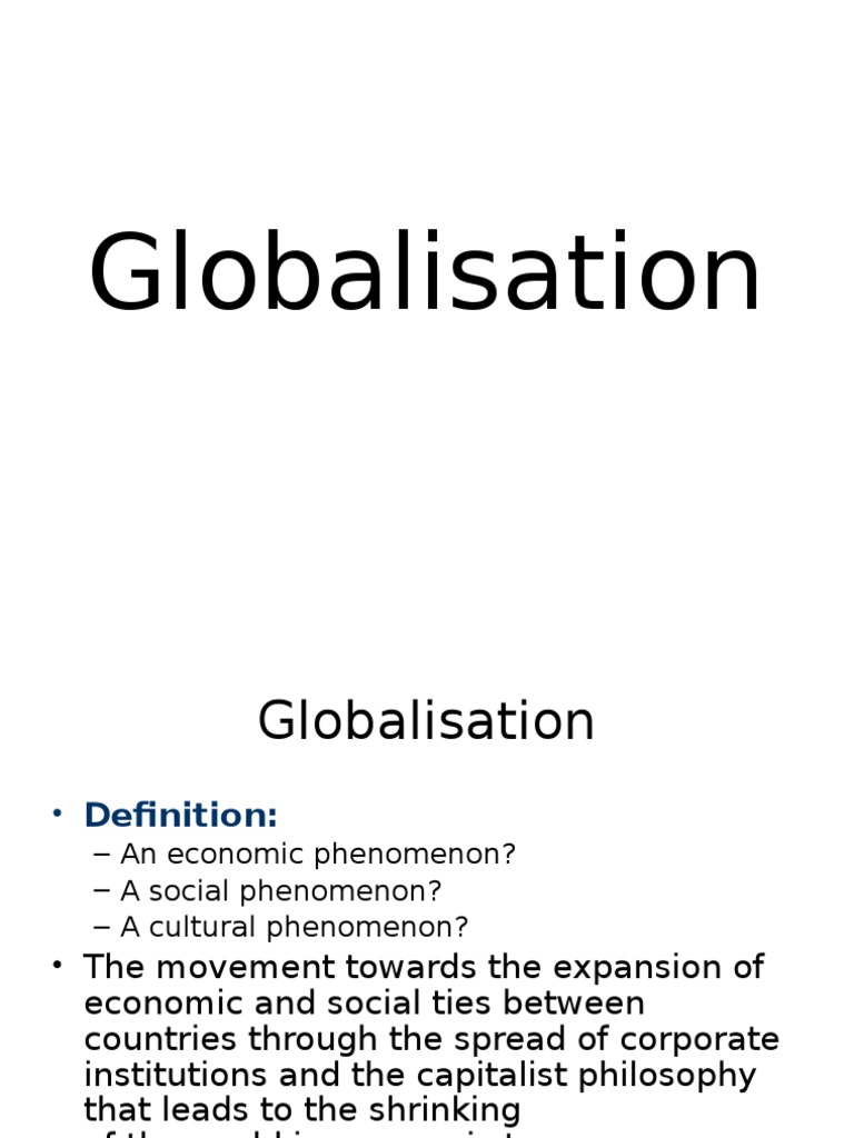 Globalisation | PDF | Multinational Corporation | Globalization