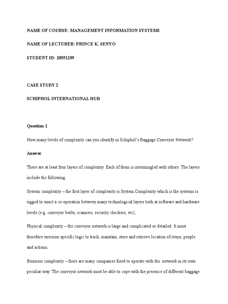 Schiphol International Hub Case Study | PDF | Radio Frequency Identification | Computer Network