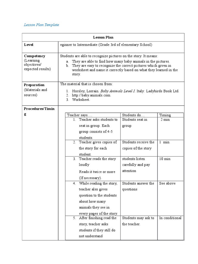 Lesson Plan Level Competency | PDF | Educational Assessment | Lesson Plan