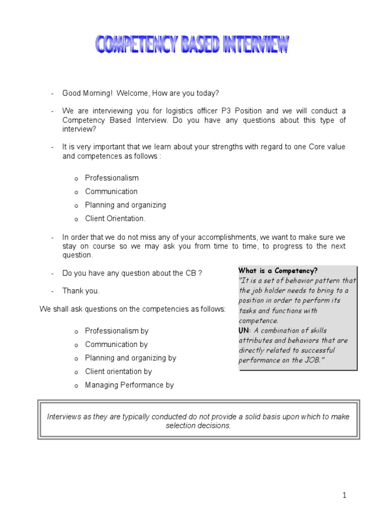 CBI Interview Guide | PDF | Competence (Human Resources) | Strategic ...