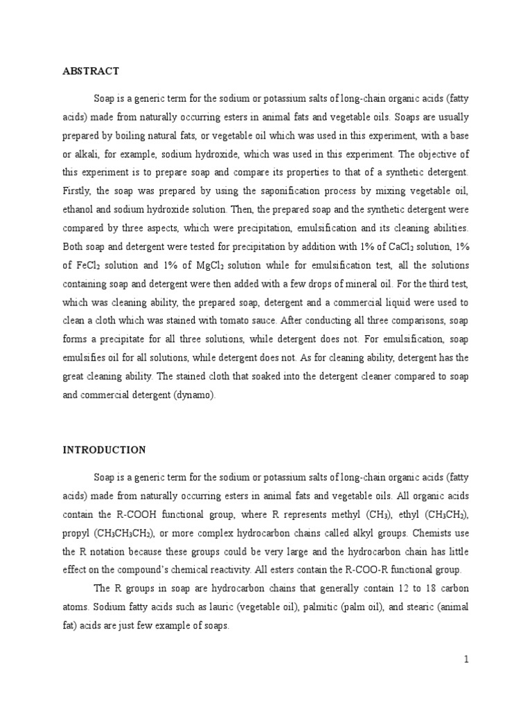Laboratory Soap Preparation and Testing | PDF | Soap | Triglyceride