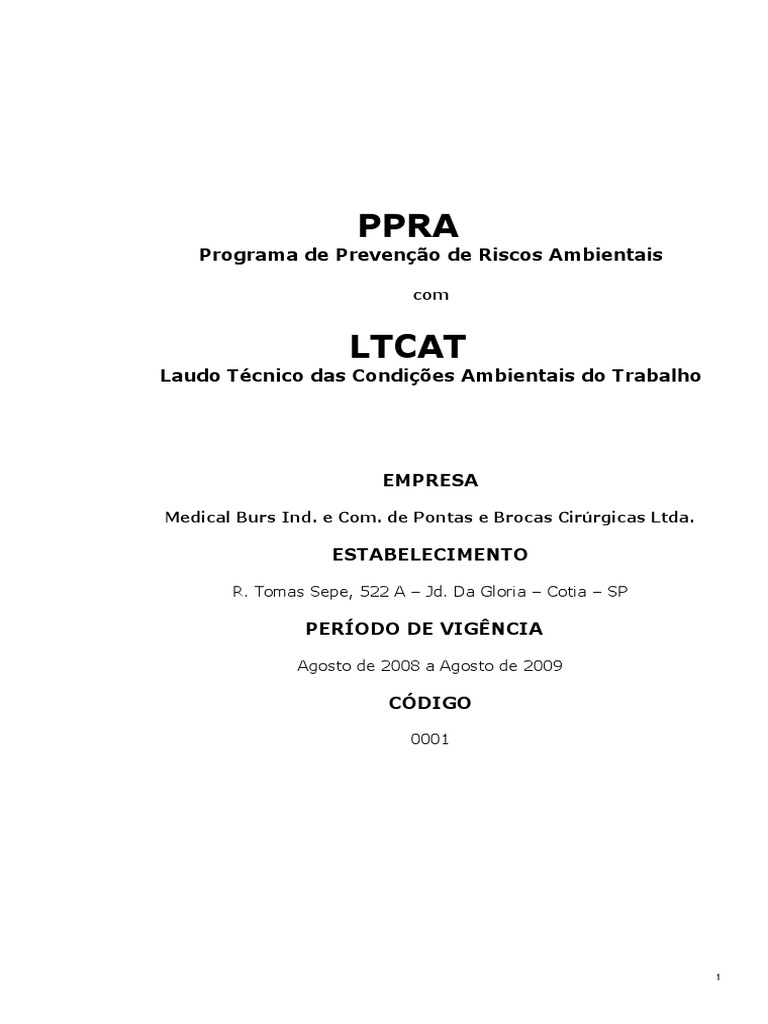 PPRA Modelo | PDF | Química | Ambiente natural