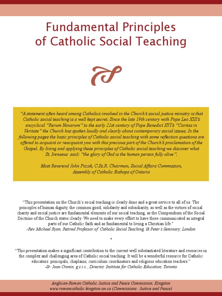 Fundamental Principles of Catholic Social Teaching July 2012 | PDF ...