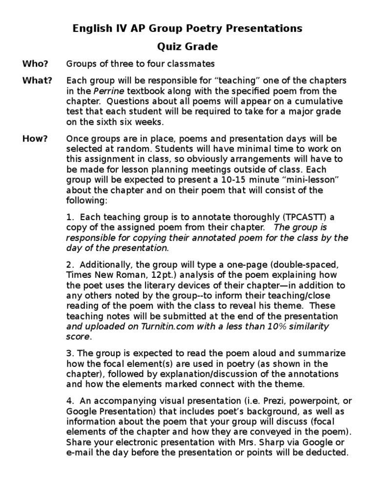 Perrine Poetry 2013 Final | PDF | Poetry | Lesson Plan