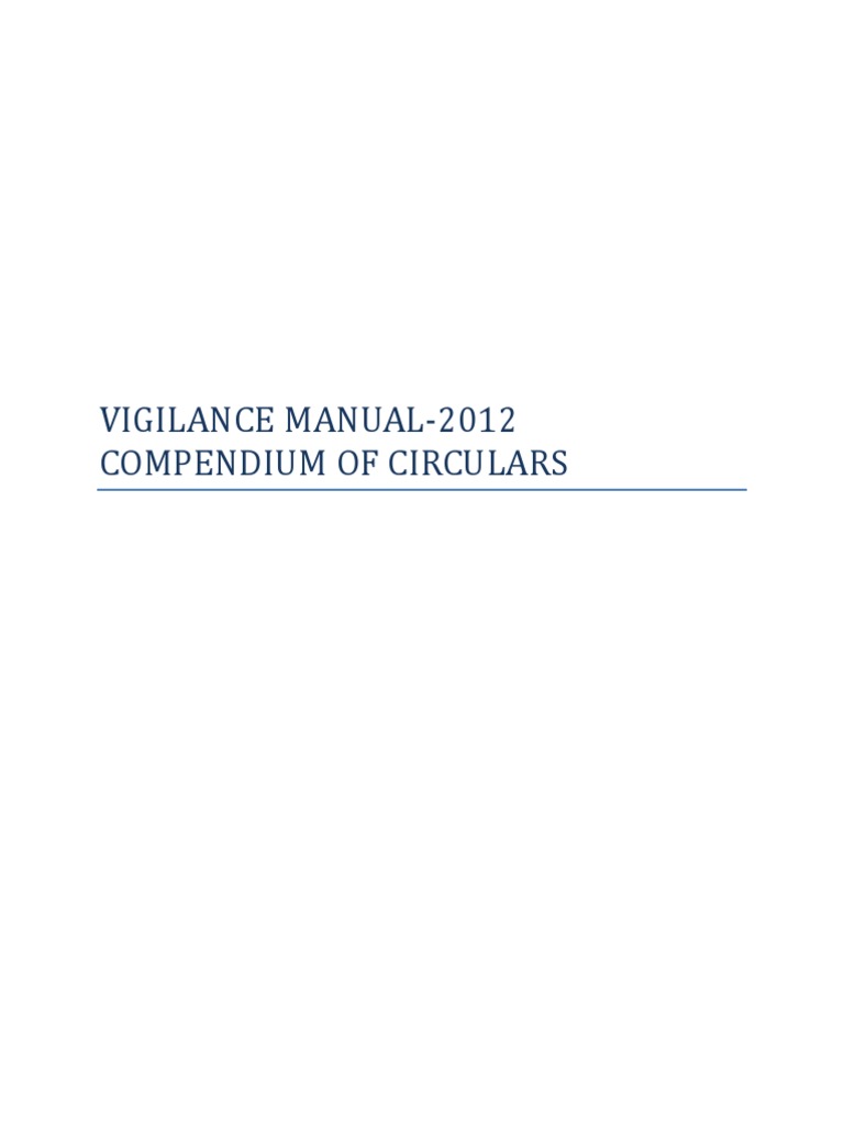 Vigilance Manual2012 | PDF | Government | Public Sphere