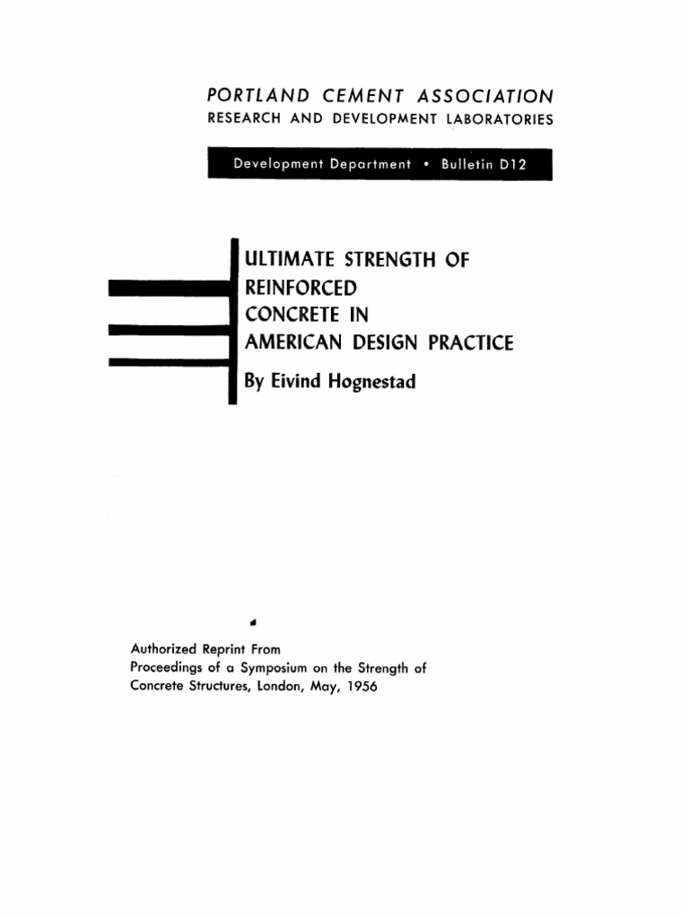 Ultimate Strength of Reinforced Concrete in American Design Practice ...