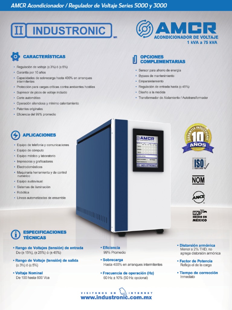 Reguladores de Voltaje AMCR Series 5000 y 3000 | PDF