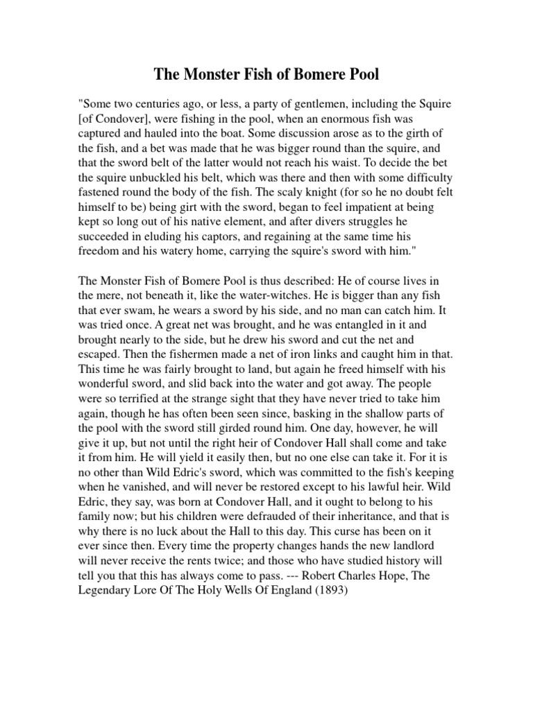 The Monster Fish of Bomere Pool | PDF | Social Science