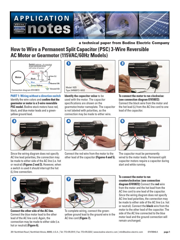How To Wire A Permanent Split Capacitor (PSC) 3-Wire Reversible AC ...