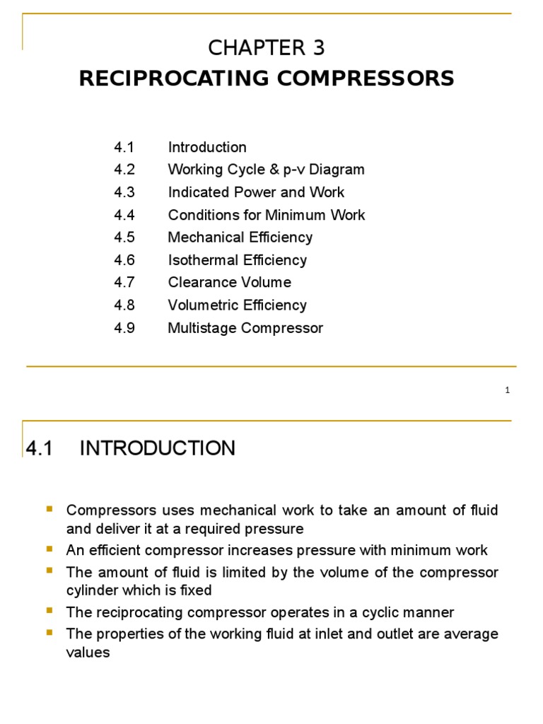 Ch3 - Compressors | PDF | Gas Compressor | Piston