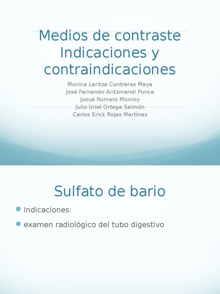 Medios de Contraste | PDF
