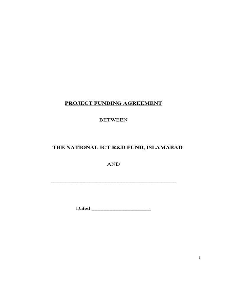 Tech R&D Sample Project Funding Agreement PDF | PDF | Intellectual ...