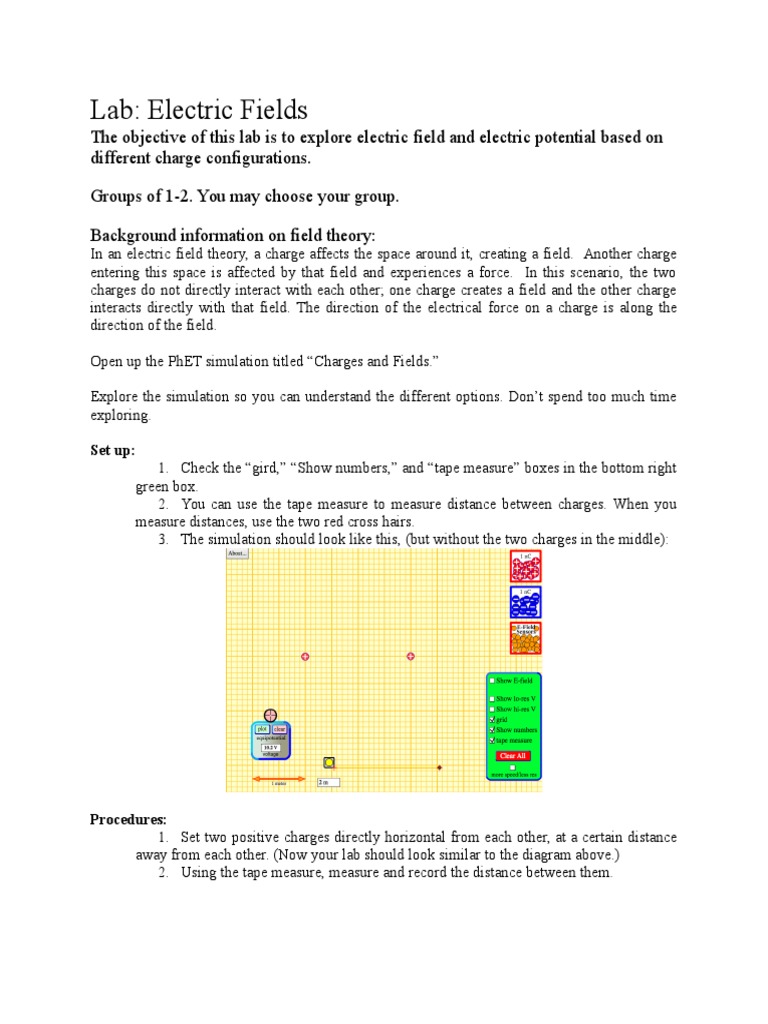 Lab Electricfieldandpotential | PDF | Electric Field | Field (Physics)