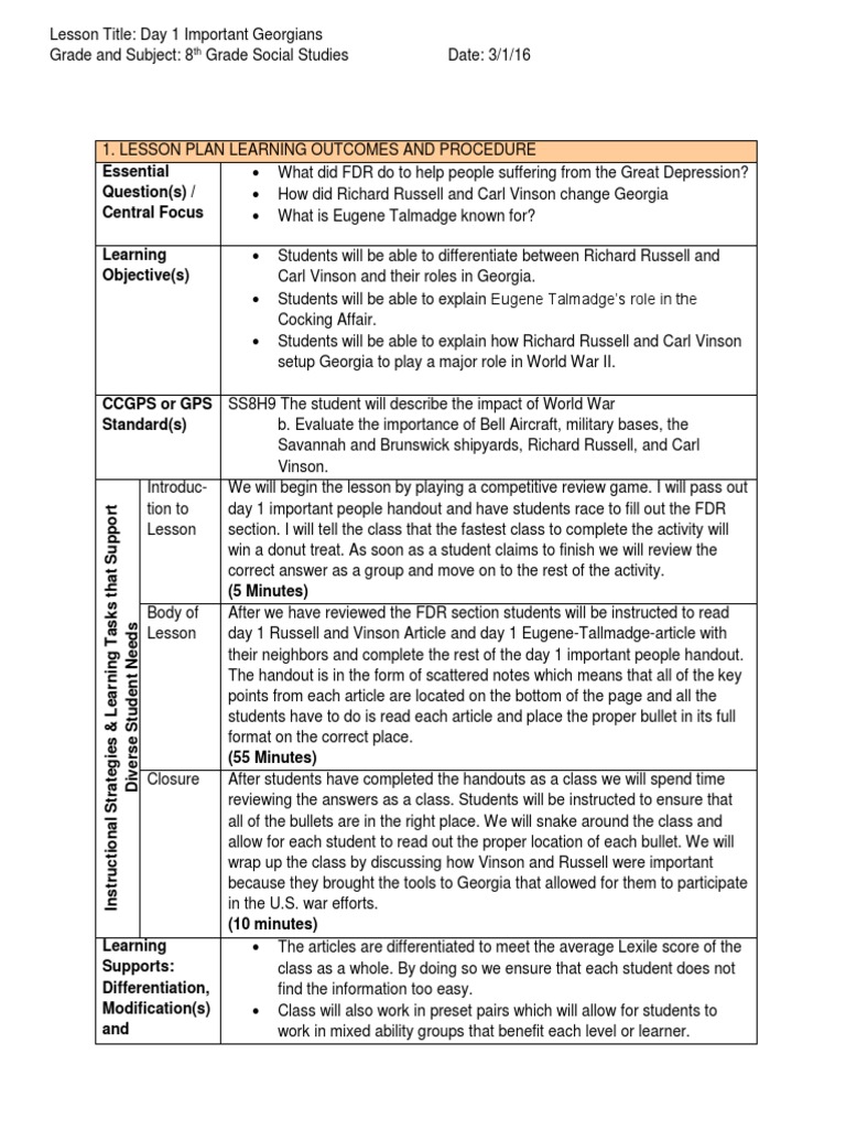 Georgia WWII Leaders & Talmadge | PDF | New Deal | Educational Assessment