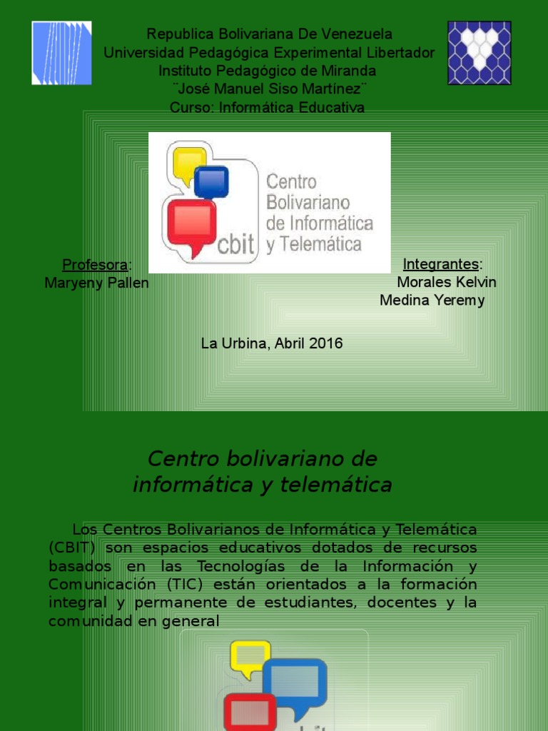 Centro Bolivarianos de Informatica y Telematica | PDF | Tecnología de información y ...