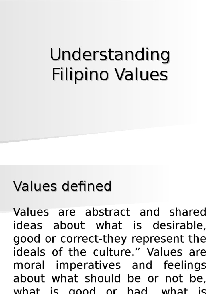 Understanding Filipino Values | Value (Ethics) | Philippines