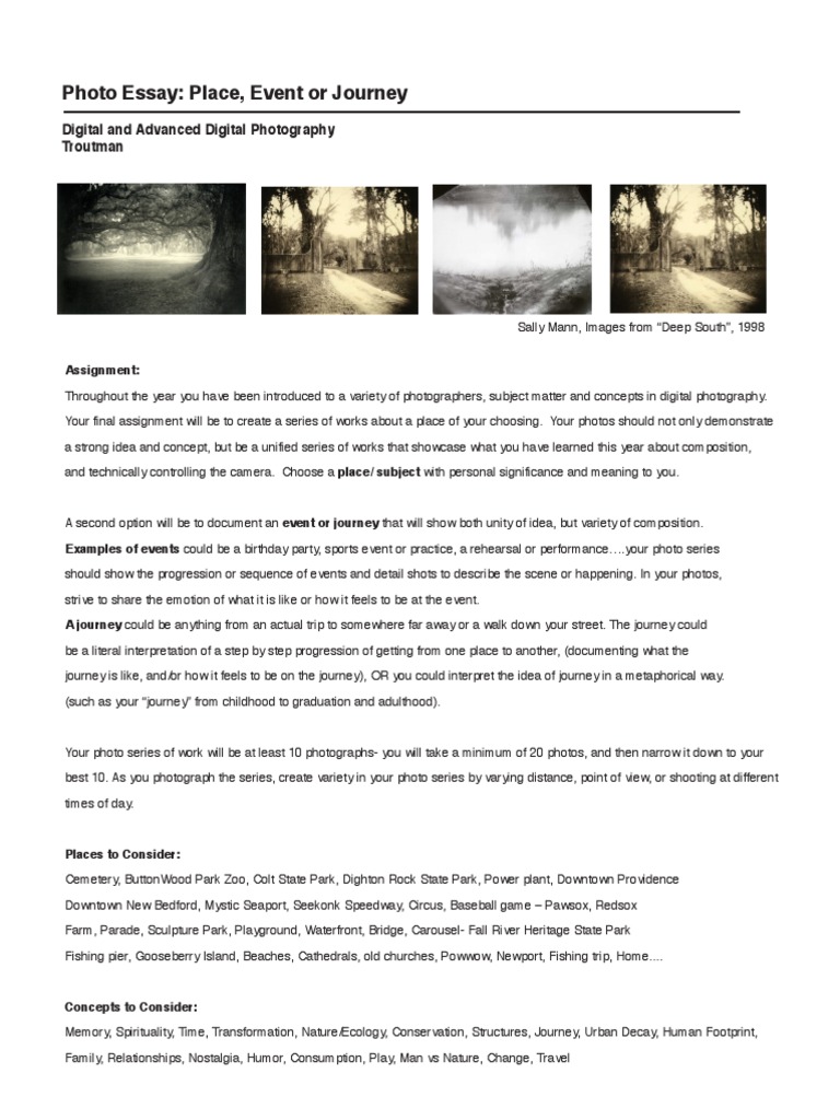 Photo Essay: Place, Event or Journey: Digital and Advanced Digital ...