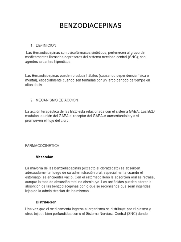 Benzodi Ace Pina 111111111112 | PDF | Benzodiazepinas | Medicamentos ...