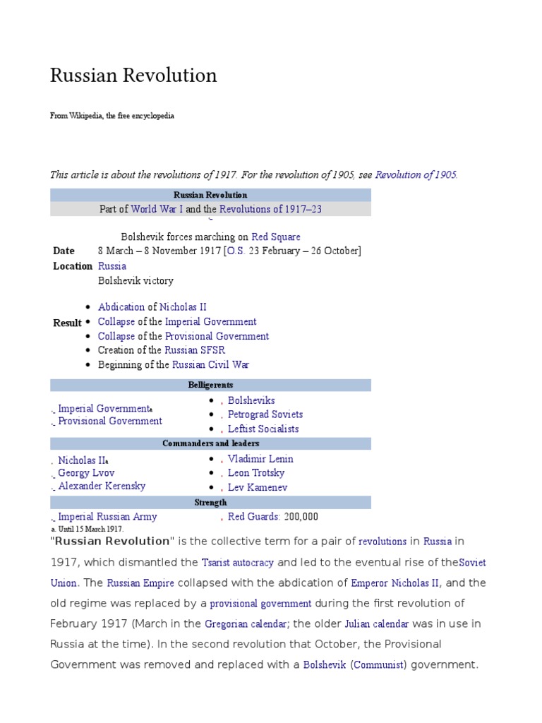 Revolution in Russia | PDF | Russian Revolution | Soviet Union