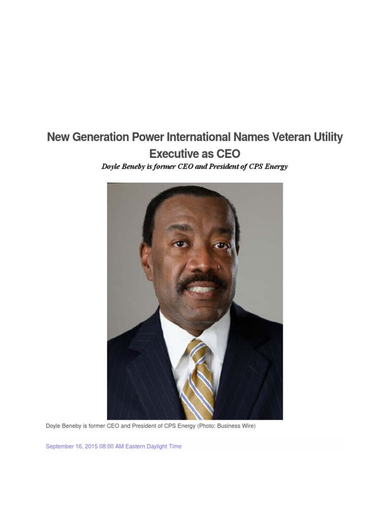 New Generation Power International | PDF | Exelon | Renewable Energy