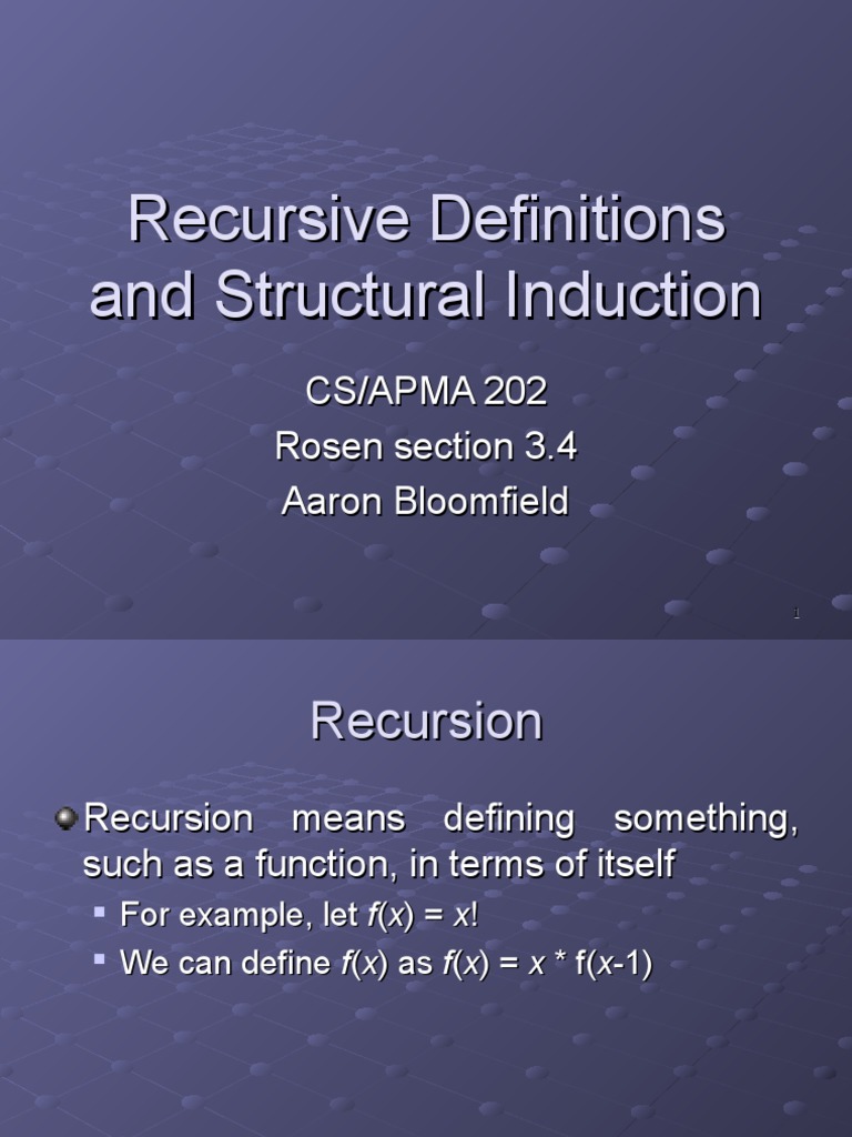 Recursive Definitions and Structural Induction | PDF | Recursion | Theory Of Computation